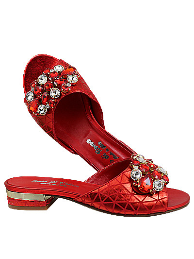 EDS1665 | Red | Enzo di Roma | Leather Sandal - No Bag